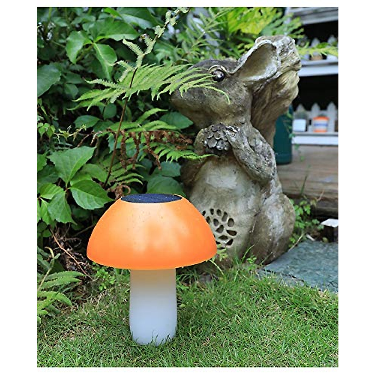 Solar Mushroom Lights Outdoor Ground LED Landscape Lights Light Sensor Light, Waterproof Solar Lights for Garden,Backyard,Step,Grass Ground(1 Pack, Warm White)
