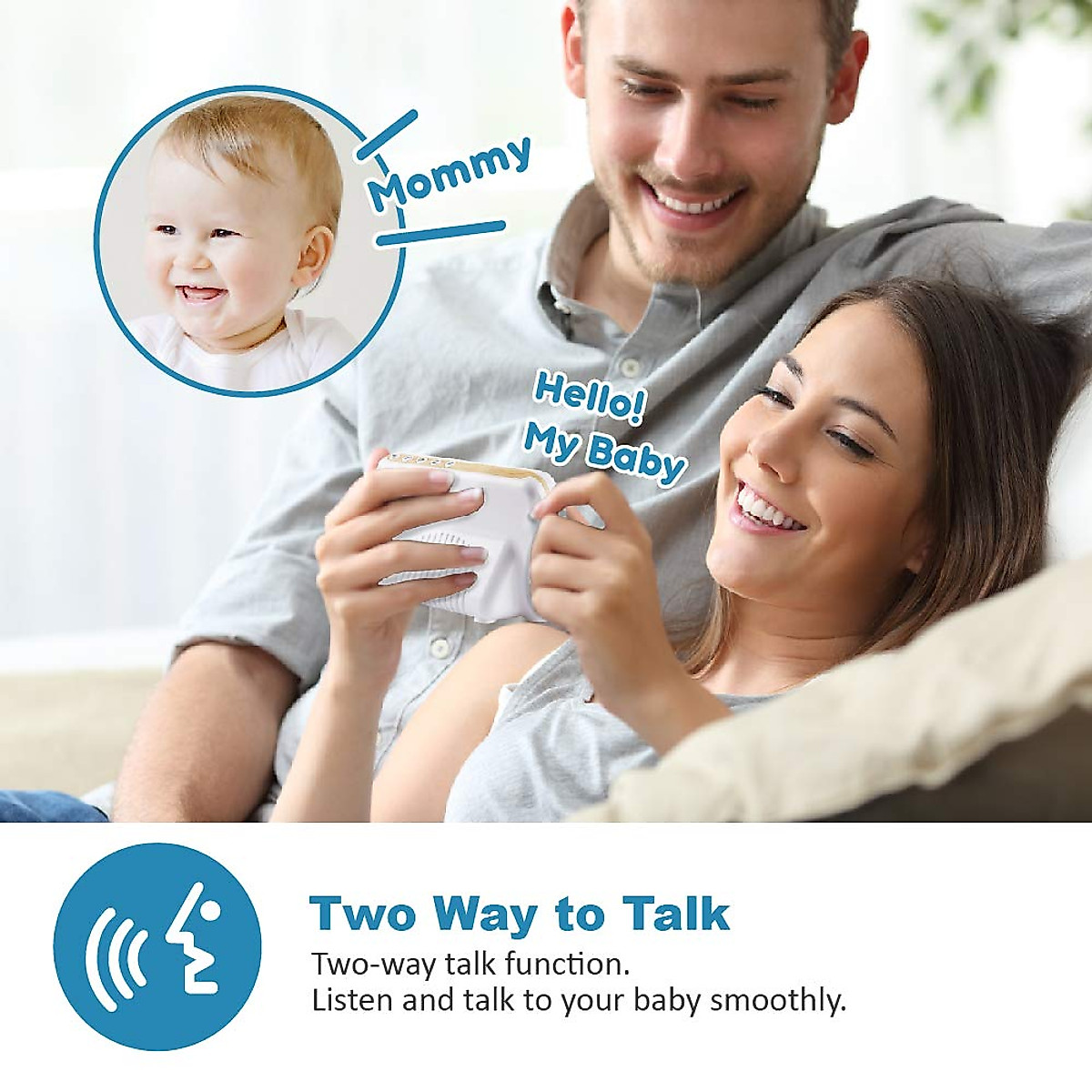 Nannio Comfy Ace Baby Monitor with Remote Pan-Tilt-Zoom Camera and 3.5inch LCD Screen, Infrared Night Vision, VOX, Alarm System, Two Way Talk, Lullaby, Baby Room Temperature