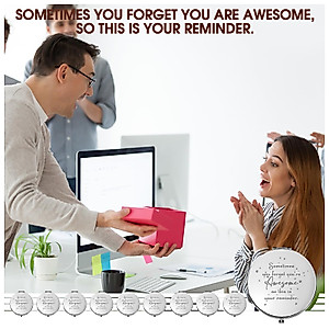 Roowest 10 Pcs Inspirational Compact Mirror Sometimes You Forget You're Awesome Appreciation Thank You Gifts for Women Employee Coworker Staff Birthday Favor Magnifying Pocket Mirror (White)