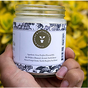 Fontana Candle Co - Pure Vanilla Candle 9 oz | Lightly Scented Candle | Made from Beeswax and Coconut Oil | Essential Oil | Wood Wick | Long Lasting | Clean Burn and Non Toxic