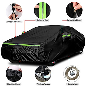 Waterproof Car Cover Replace for 2007-2023 Honda Accord, 310D Oxford Fabric &PU Coating Custom-fit All Weather Car Covers with Zipper Door & Windproof Bands for Sun Snow Rain Dust Protection (Accord)