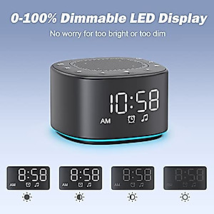 Housbay Sound Machine with Alarm Clock- 2 in 1, 18 Soothing Sounds, Digital Clock with Dimmer, 7 Color Night Light with ON/Off Options, Sleep Timer, White Noise Machine for Sleeping