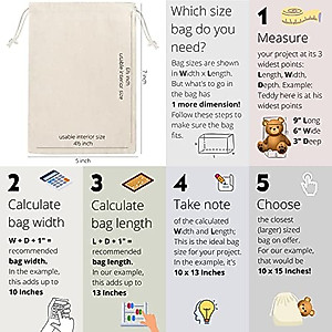100 Percent Cotton Muslin Drawstring Bags 12-Pack For Storage Pantry Gifts (5 x 7 inch - 12 pack, Beige)