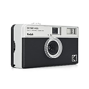 KODAK EKTAR H35 Half Frame Film Camera, 35mm, Reusable, Focus-Free, Lightweight, Easy-to-Use (Black) (Film & AAA Battery are not Included)