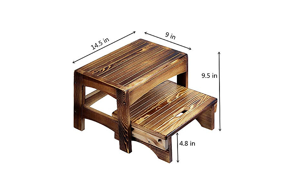 URFORESTIC Solid Wood Bed Step Stool - Durable & Stylish