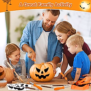 35 PCS Halloween Pumpkin Carving Kit for Kids Adults, Professional Pumpkin Cutting Supplies Knife Set Stainless Pumpkin Carving Tools Kit with Stencils & Light Up Candles DIY Halloween Decoration