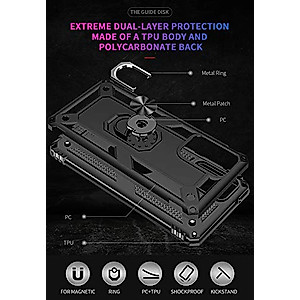 SKTGSLAMY for Galaxy A02S Case,Samsung A02S Case with Screen Protector,[Military Grade] 16ft. Drop Tested Cover with Magnetic Kickstand Car Mount Protective Case for Samsung Galaxy A02S, Black