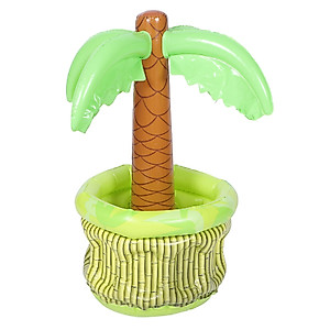 NOLITOY 3pcs Inflatable Coconut Ice Bucket Tray Decor Items Inflatable Cooler Table Inflatable Palm Tree Cooler Treasure Chest Floatable Cooler Pvc Pool Party Beer Rack Coconut Tree