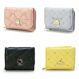 Binocara My Melody Kuromi Wallet,Cute Cartoon Small Short Wallet,Ladies Girls Card package Purses,Women Money Bag Trifold Wallet, Black, 4.13 x 1.18 x 3.34 inches