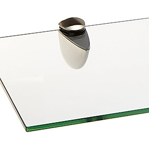 Spancraft Glass Eagle Bent Glass Shelf, Brushed Steel Bracket, 8 x 32