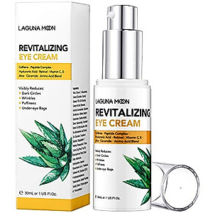Anti-Aging Under Eye Cream - Reduce Dark Circles and Puffiness - Moisturizing and Firming Natural Eye Cream with Hyaluronic Acid, Retinol, Caffeine for All Skin Types