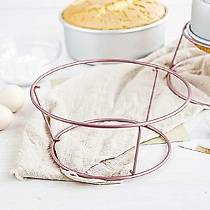 Hemoton Bread Cooling Rack Cooling Rack Round Mega Cooling Rack Roasting Rack Baking Cooling Rack Cake Mold Rack Pastry Rack Rose Gold Cake Stand Cake Holder Large Stainless Steel Chiffon