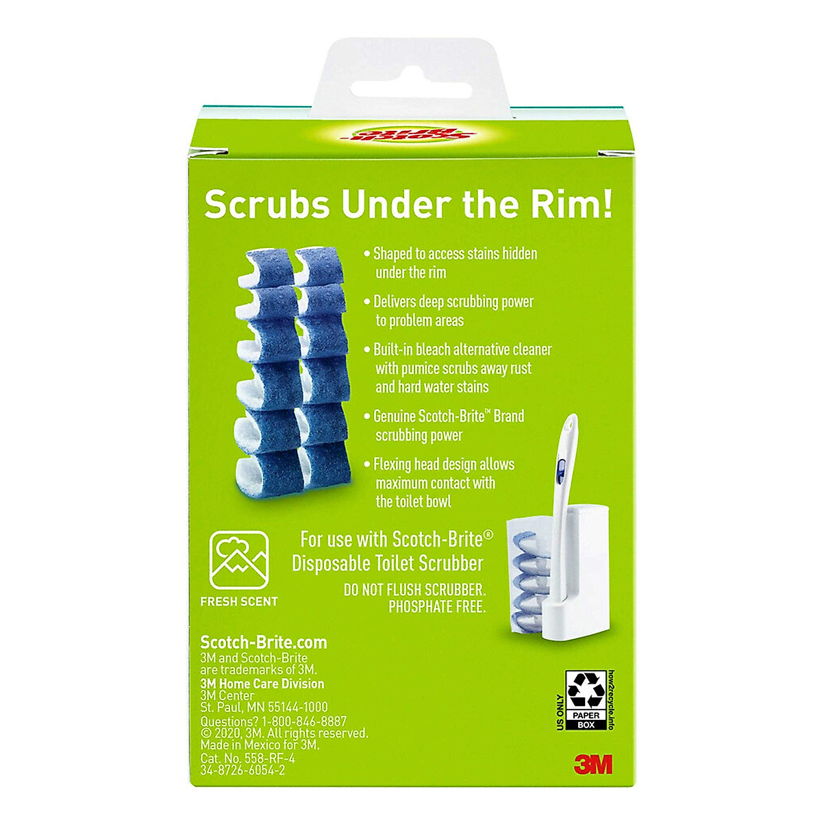 Scotch-Brite Disposable Toilet Scrubber Refills, Removes Rust & Hard Water Stains, 10 Disposable Refills