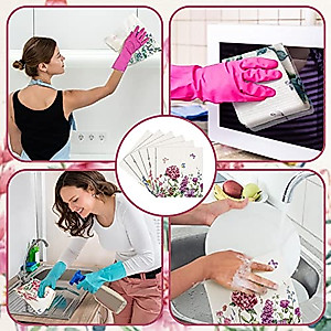 Sunnyray 12 Pcs Swedish Kitchen Dish Towels Dishcloth Reusable Sponge Cleaning Cloth Kitchen Towels Absorbent Washable Dish Cloth Drying Hand Towel(Multicolor, Wildflowers)
