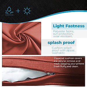 Incbruce 8 Piece Outdoor Patio Cushion Covers Replacement, Outdoor Cushion Slipcovers(4 Seat Covers and 4 Back Covers) with Zipper for Outdoor Furniture, Patio Sofa Couch(Orange)