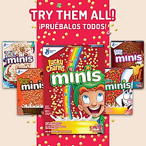 Lucky Charms Minis Cereal with Marshmallows, Kids Breakfast Cereal, Family Size, 18.6 oz