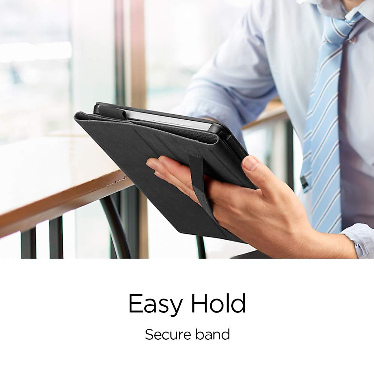 Spigen Stand Folio Designed for Microsoft Surface Go 4 Case (2023) / Surface Go 3 Case (2021) / Surface Go 2 Case (2020) / Surface Go Case (2018) with Pen Holder - Charcoal Gray