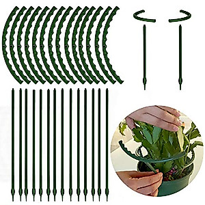 14Pcs Plant Support Plant Stake Half Round Plant Support Ring Garden Flower Support Plant Support Stakes for Tomato, Hydrangea, Indoor Plants, 6.3" Wide X 10.3" High