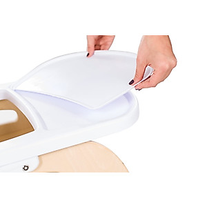 Foundations Easy Serve 11" Wood Feeding Chair for Toddlers, Adjustable Harness, Removable Dishwasher Safe Tray, “No Tip” Base, Baltic Birch Plywood