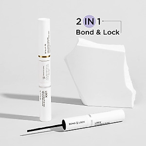 BEYELIAN Lash Bond and Seal, Cluster Lash Glue for Individual Cluster Lashes DIY Eyelash Extensions Latex Free Aftercare Sealant with Mascara Wand Super Strong Hold 72 Hours