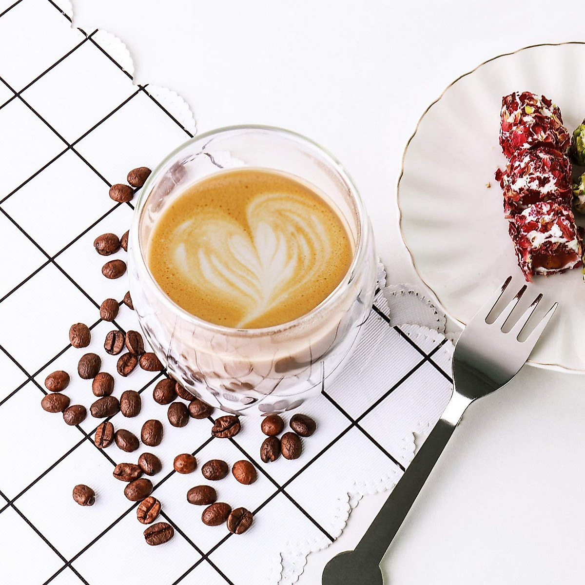 ComSaf Double Wall Glass Coffee Mugs 8.5 OZ 12 OZ, Insulated Thermal Cups for Office Home, Drinking Glasses For Tea/Coffee/Latte/Cappucino/Cafe/Milk, Clear