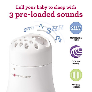 Baby Husher Baby Sound Machine - from Project Nursery. White Noise Machine for Babies. Made for Moms, by Moms, to Shush, Soothe & Hush Your Baby to Dreamland.