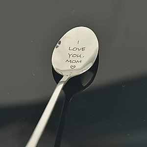 Mom Christmas Gifts from Son Daughter - I Love You Mom Spoon Gifts for Mommy Birthday Gifts for Mother from Son to Mummy Xmas Gifts