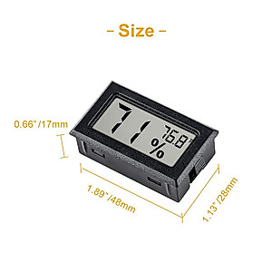 12 Pack Mini Small Digital Electronic Temperature Humidity Meters Gauge Indoor Thermometer Hygrometer LCD Display Fahrenheit (℉) for Humidors, Greenhouse, Garden, Cellar1