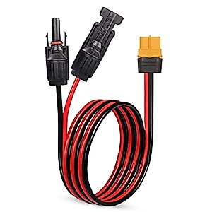 YAODHAOD Solar Connector to XT60 Adapter Connector, 12AWG 60CM XT60 Connect Solar Panel for Battery Pack, Portable Power Station, Solar Generator