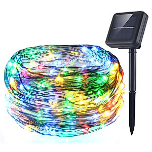 AICase Solar Outdoor String Lights, 72 ft 200 LED String Lights, Christmas Decorative Lights for Garden, Patio, Home, Dancing, Wedding (White)