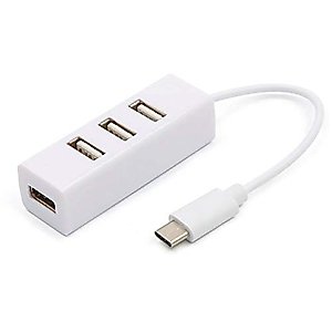 GPPZM Type-C to 4-Port USB 3.0 Hub USB 3.1 Adapter Drop Shipping Adapter Car Charger Cable Converter (Color : White)