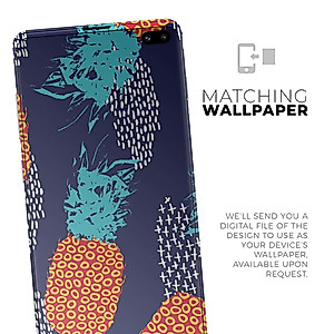 DesignSkinz Retro Summer Pineapple v4 Protective Vinyl Decal Wrap Skin Cover Compatible with The Samsung Galaxy S20 (Screen Trim & Back Glass Skin)