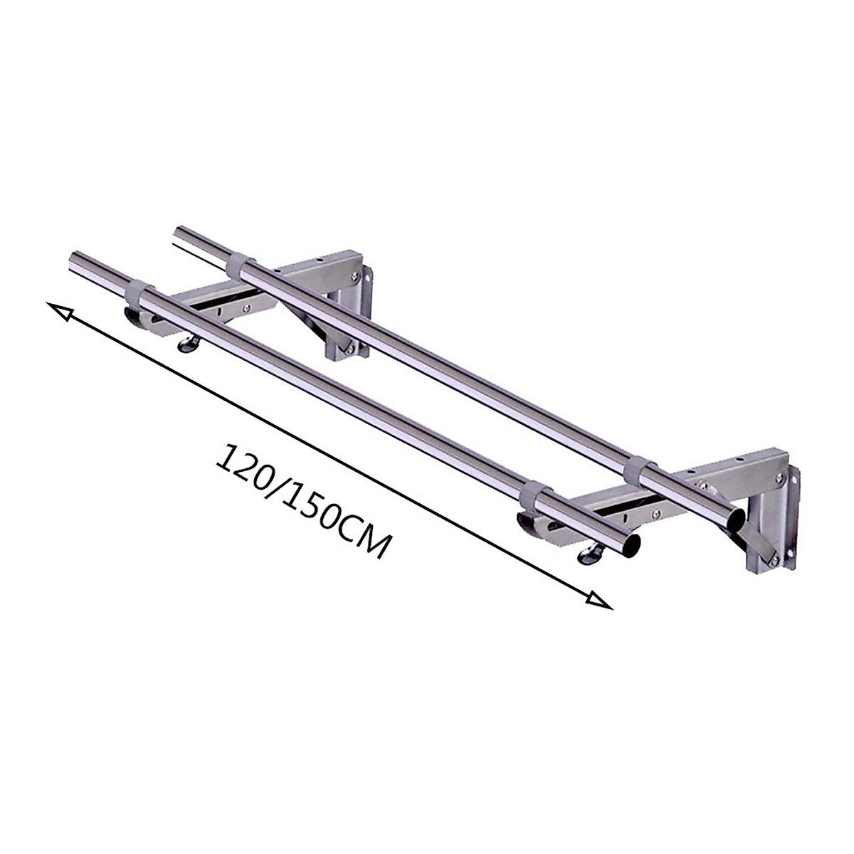 LXLTL Wall Mounted Clotheshorse, Stainless Steel Folding Dryer Rack Dryer Clothes for Indoor and Outdoor Balcony Wall Dryer and Towel Rail,Double Pole,150cm