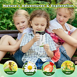 Skirfy Microscope Kids Toys, Science Kit with 1000x HD Video Photo Digital Mini Microscope, Family Day Games STEM Learning Educational Toys for Kids Age 6+, Easter Valentines Day Gifts for Kids