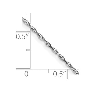 FJC Finejewelers 14 kt White Gold Carded Cable Rope Chain 22 Inches x 0.95 mm