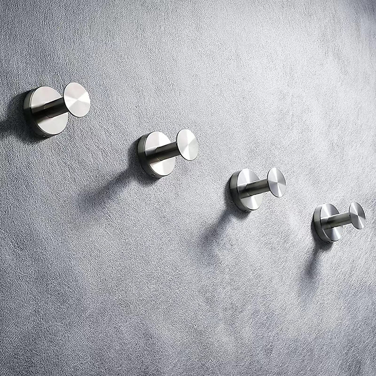 MENEAU Coat Hooks Punch Free Round Hook Stainless Steel Bathroom Clothes Hook Bedroom Hook Home Decor Storage Hook Black 1Pcs