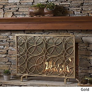 Christopher Knight Home Valeno Single Panel Iron Fireplace Screen, Gold
