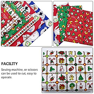 Cabilock Quilted Fabric 6pcs Christmas Cotton Fabric Sheet Patchwork Fabric Scrap Cotton Quilting Fabric Cloth for DIY Sewing Scrapbooking Christmas Dress Crafts 25cm*20cm Fabrics