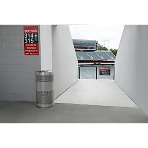 Rubbermaid Commercial Products Perforated Steel Trash Can, 25-Gallon, Black, Hands-Free Indoor/Outdoor Garbage Bin for Mall/Stadium/Office/Lobby/Restaurant