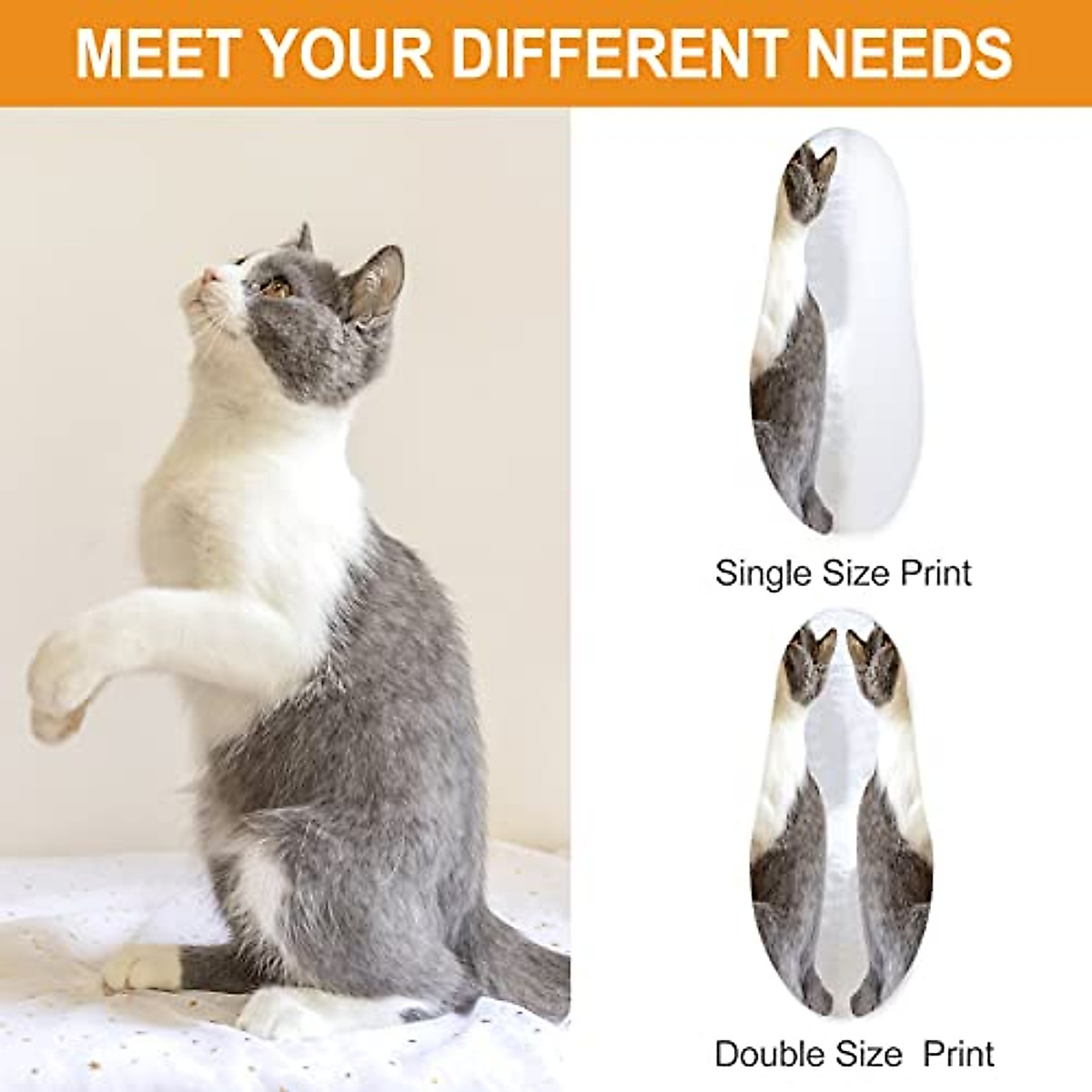 COCYBERCOC Custom Pet Pillow, 24" Personalized Pet Photo DIY Molding 3D Shaped Pillow, Cat Pillow for Distinct Gift, Thanksgiving, Valentine’s Day, Christmas(Double Side 24 inch)