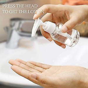 4 Pieces Transparent Travel Pump Bottles Lotion Dispenser Mini Travel Plastic Foamer Bottle Clear Pump Dispenser for Cleaning, Cosmetics Packaging, Shampoo