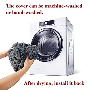 Calming Dog Bed Fluffy Plush Dog Mat for Furniture Protector with Removable Washable Cover for Large Medium Small Dogs and Cats (Large(45x37x6), Dark Grey)