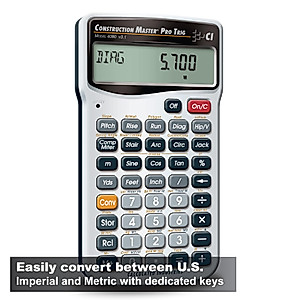 Calculated Industries 4080 Construction Master Pro Trig Advanced Construction Math Feet-Inch-Fraction Calculator with Full Trig Function for Architects, Engineers, Contractors, Estimators and Framers