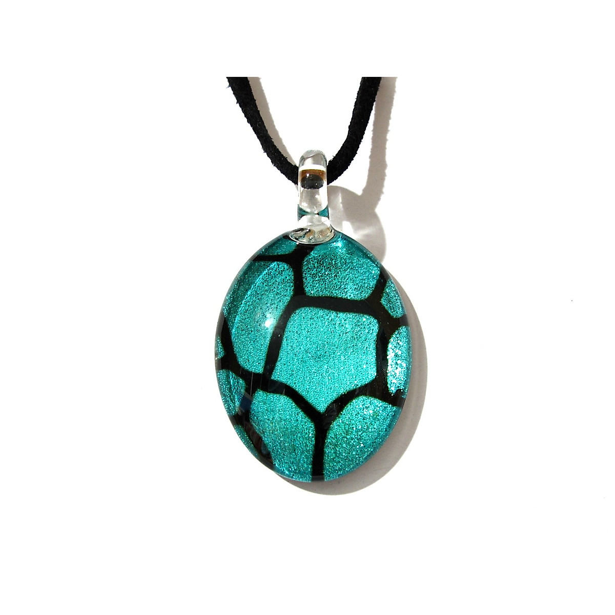 Handmade Dinosaur Egg Style Glass Pendant Glass Blown Necklace Jewelry No.1 - Collection Y2015