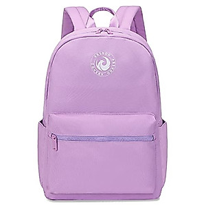 Abshoo Lightweight Backpack for School Classic Basic Water Resistant Casual Daypack Plain Bookbag (Purple)
