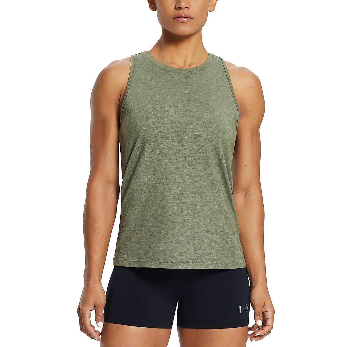 BALEAF Women's Workout Tank Tops Racerback Athletic Running Muscle Tank Gym Tennis Shirts Exercise Fitness Heather Green M