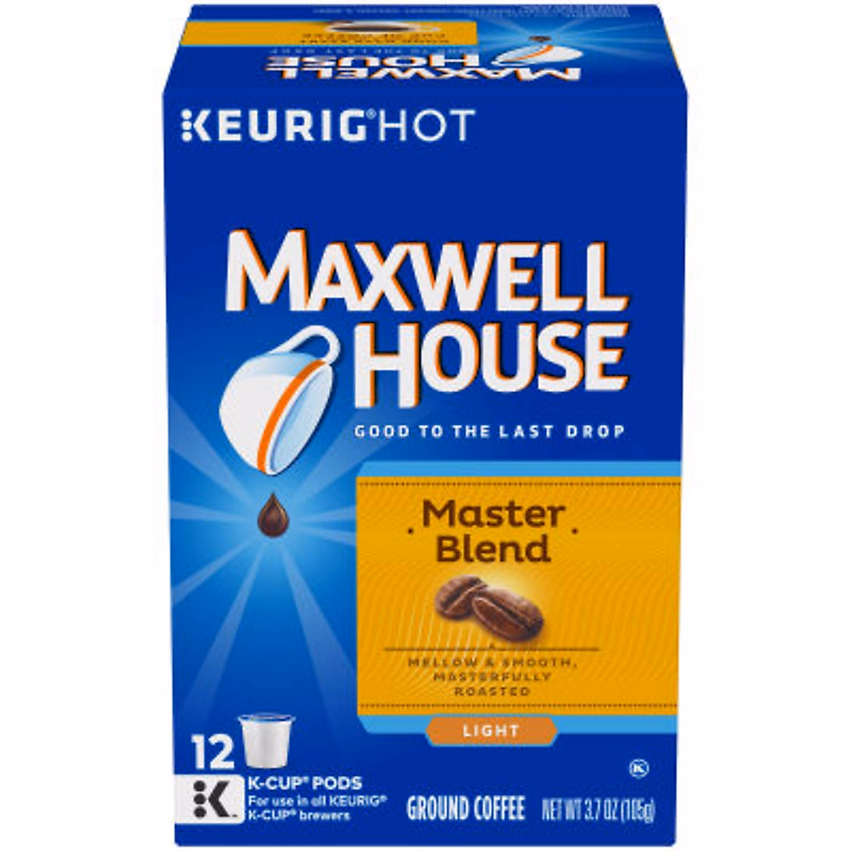 Maxwell House Master Blend Coffee, Light Roast K-Cup Packs, 12 count Box (Pack of 3)