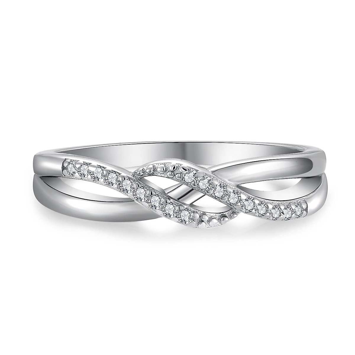 STARCHENIE Twisted Infinity Ring 925 Sterling Silver Wedding Band Ring for Women Size 9