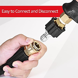 YAMATIC Pressure Washer Adapter Set Quick Connect Kit, M22 to 3/8" Quick Connectors, 5000 PSI Pressure Couplers Fittings for a Pressure Washer, Hose, and Gun (2 PCS)