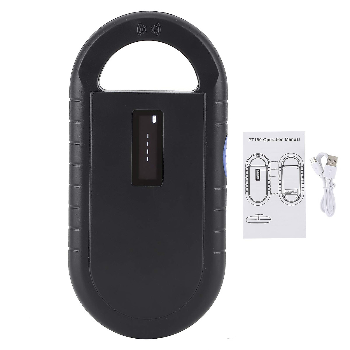 Universal Compatibility Pet Microchip Scanner, Handheld Type Pet ID Scanner 134.2KHZ RFID Chip Reader for ISO11784 / 5 FDX‑B ID64 Portble USB Rechargeable